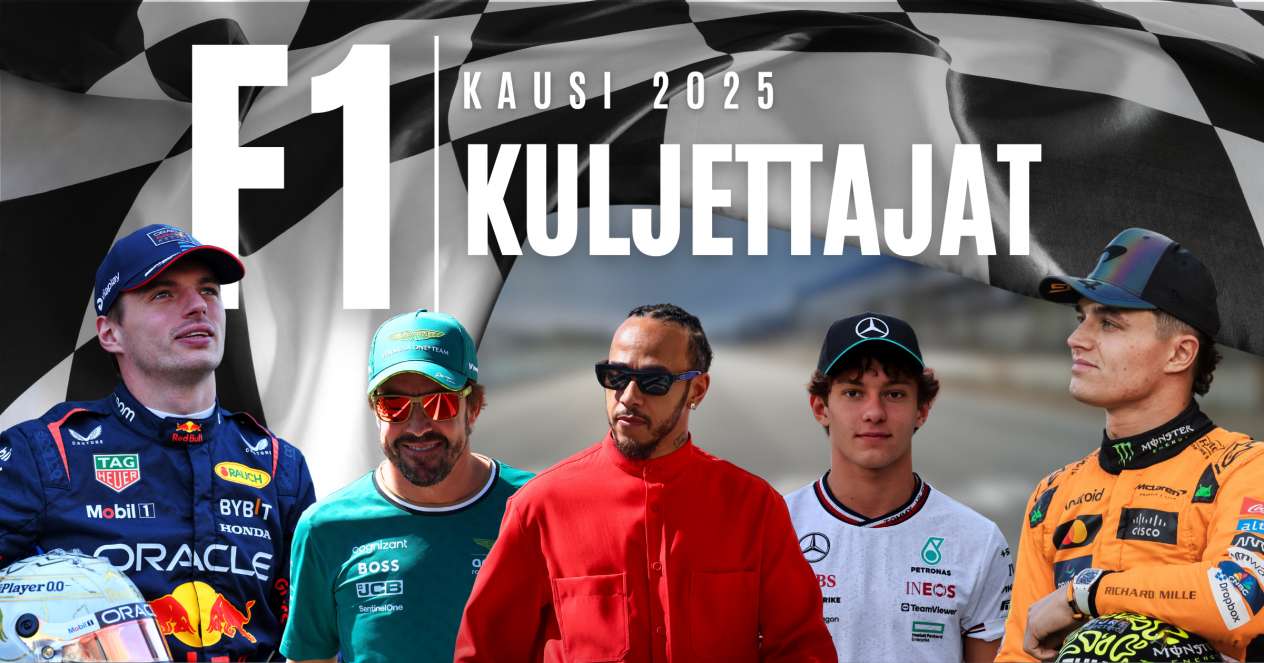 Formula 1 -kuljettajat ja F1-tallit kaudella 2025 | MM-pistetilanne
