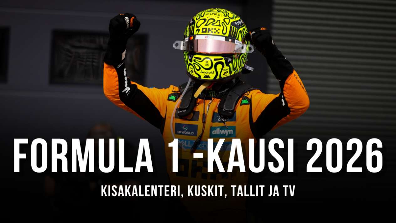 F1-kausi 2026 | MM-pisteet, kuskit, tallit, tv
